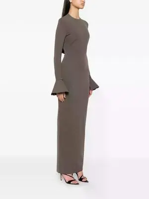 Solace London Alicia Flare-sleeve Maxi Dress - Grey