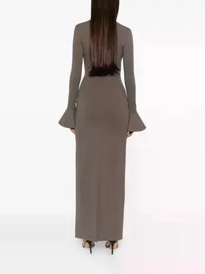 Solace London Alicia Flare-sleeve Maxi Dress - Grey
