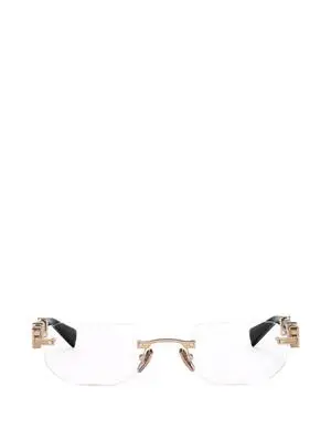 Balmain Rimless Geometric Frame Eyeglasses - Black
