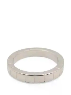 Cartier 18k White Gold Lanière Engraved Logo Ring - Silver