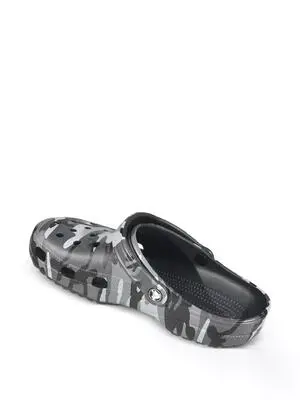 CROCS Camouflage-print Mule Clogs - Grey