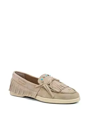 FRAU Fringed Detail Bead-embellished Derby Shoes