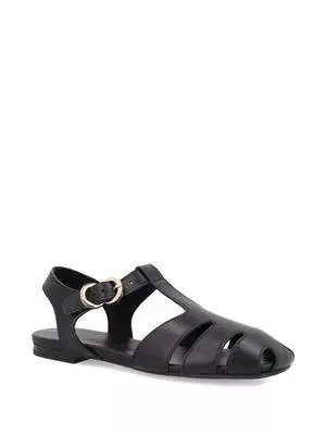FRAU Fisherman Buckled Sandals With Gold-tone Hardware - Black