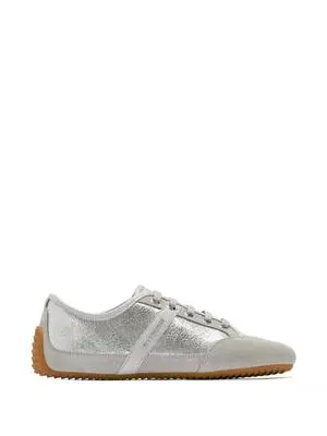 Givenchy Slim Metallic-effect Panelled Lace-up Sneakers - Silver
