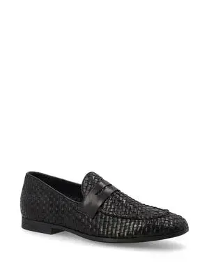 FRAU Woven-leather Saddle Loafers