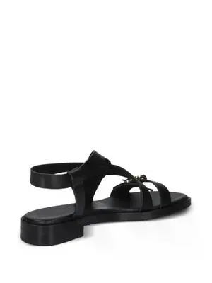 FRAU Multi-strap Leather Sandals With Gold-tone Buckles - Black