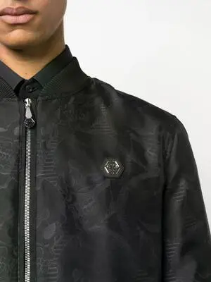 Philipp Plein Graphic Print Acetate Bomber Jacket