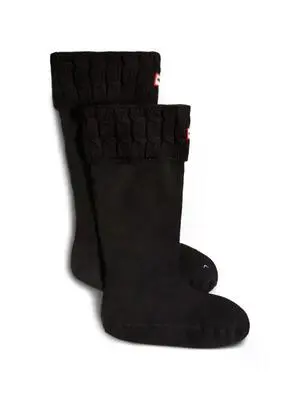 Hunter Cable-knit Cuff Socks - Black