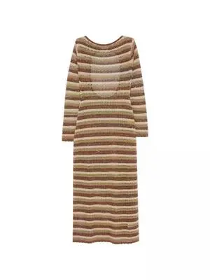 MC2 SAINT BARTH Robyn Striped Maxi Dress - Neutrals
