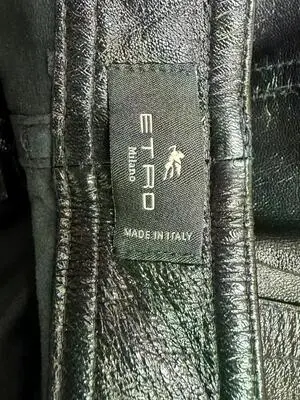 Etro Leather Straight-leg Trousers