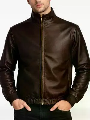 FRANZESE COLLECTION Reversible Bomber Jacket - Brown