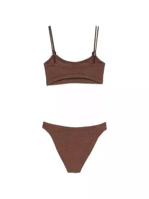 Hunza G Beaded Crinkle Bikini - Brown