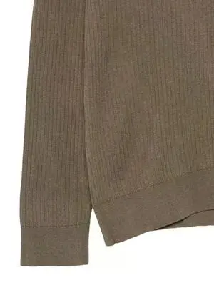 Sunspel Ribbed-knit Long-sleeve Polo Shirt