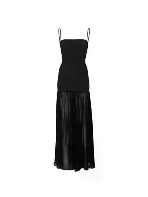 Hunza G Crinkled Finish Sheer Skirt Maxi Dress