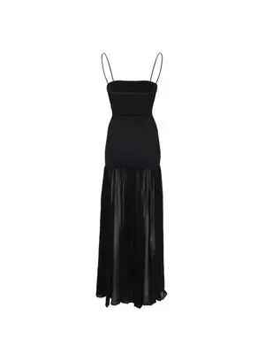 Hunza G Crinkled Finish Sheer Skirt Maxi Dress