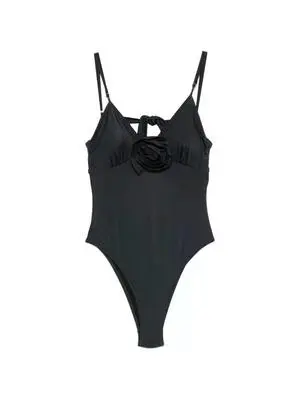 Moschino Floral Appliqué One Piece - Black