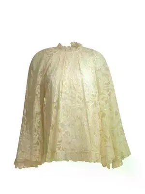 Zimmermann Carousel Ruffled Lace Blouse - Neutrals