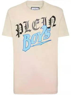 Philipp Plein Slogan-print Cotton T-shirt - Neutrals