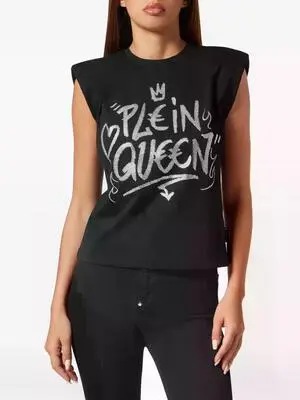 Philipp Plein Embellished Cotton Tank Top