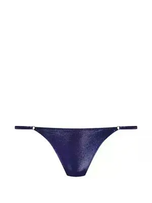 MAISON CLOSE Metallic Finish Bikini Bottoms - Blue