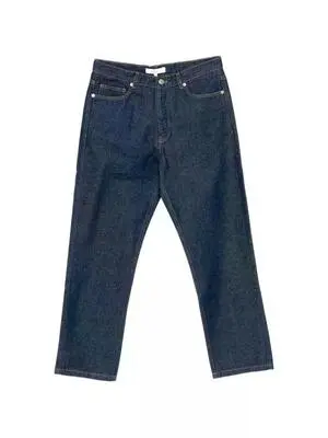 Maison Kitsuné Logo-patched Tapered Jeans - Blue