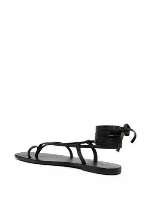 A.emery Nolan Leather Wrap Sandals - Black