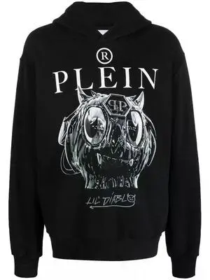 Philipp Plein Graphic-print Pullover Hoodie - Black