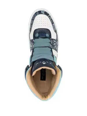 Philipp Plein Paisley-print Leather High-top Trainers