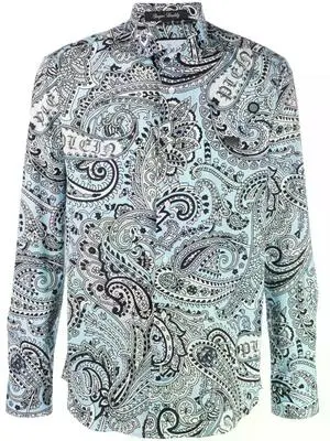 Philipp Plein Paisley-print Long-sleeved Shirt - Blue