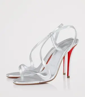 CHRISTIAN LOUBOUTIN Rosa Z Metallic Leather Stiletto Sandals