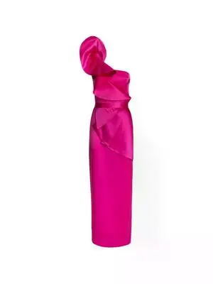 CATALINA Venezia Ruffled One-shoulder Maxi Dress - Pink