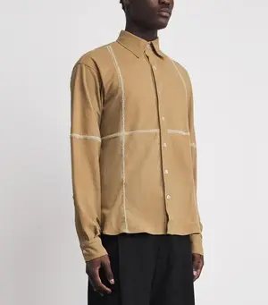 KARTIK RESEARCH Suede Contrast-stitch Shirt