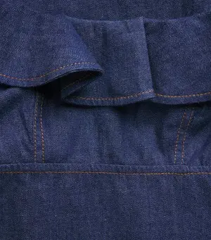 Zimmermann Aster Denim Frilled Midi Dress