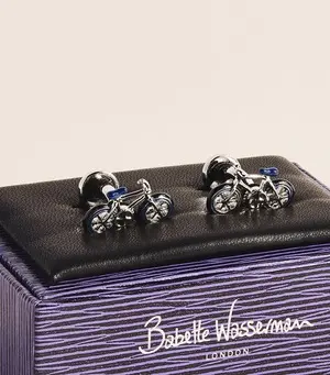 BABETTE WASSERMAN LONDON Rhodium-plated Bicycle Cufflinks