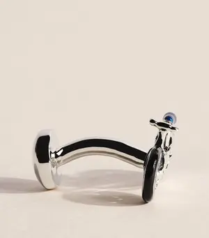 BABETTE WASSERMAN LONDON Rhodium-plated Bicycle Cufflinks
