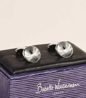 BABETTE WASSERMAN LONDON Rhodium-plated Gatsby Wheel Cufflinks
