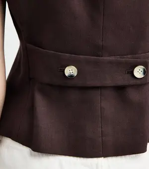 Veronica Beard Hartwell Waistcoat - Brown