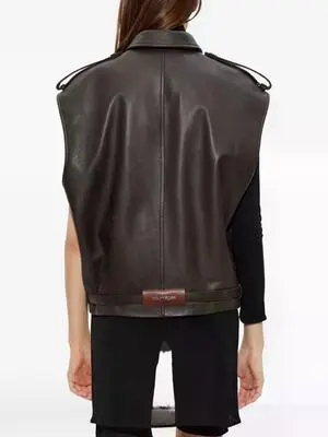 COURREGES Front-zip Belted Gilet