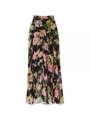 TEMPERLEY LONDON Maisie Floral-print Sequin-embellished Maxi Skirt - Black