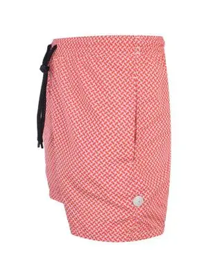 DRUMOHR Geometric-print Drawstring Shorts - Orange