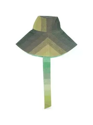 MARRAKSHI LIFE Striped Wide-brim Sun Hat - Green