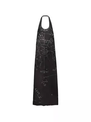 Rick Owens Graphic-print Halterneck Dress - Black