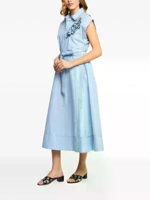 Cinq À Sept Callie Striped Embroidered Shirt Dress