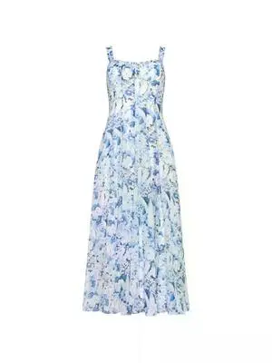 Cinq À Sept Floral Print Midi Dress - Blue