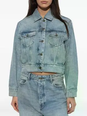 Fear Of God Cropped Acid Wash Denim Jacket