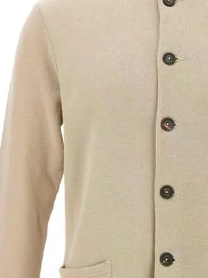 Eleventy Ribbed High-collar Cardigan - Neutrals