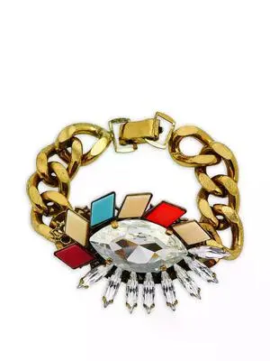 ANTON HEUNIS Plated Curb Link Bracelet With Garnet Embellishment - Gold