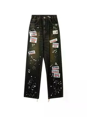 Mihara Yasuhiro Sticker-patch Stud-embellished Jeans