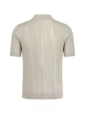 Peserico Ribbed-knit Polo Shirt - Neutrals