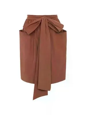 Chloé Bow-detail Pencil Skirt - Brown
